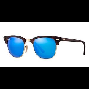 Ray-Ban | Accessories | Rayban Clubmaster Blue Flash Lens Sunglas ...